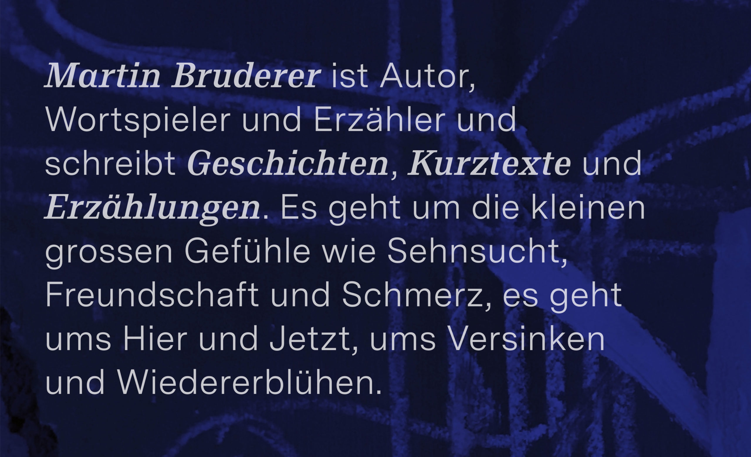 Martin Bruderer - Autor, Wortspieler und Erzähler
